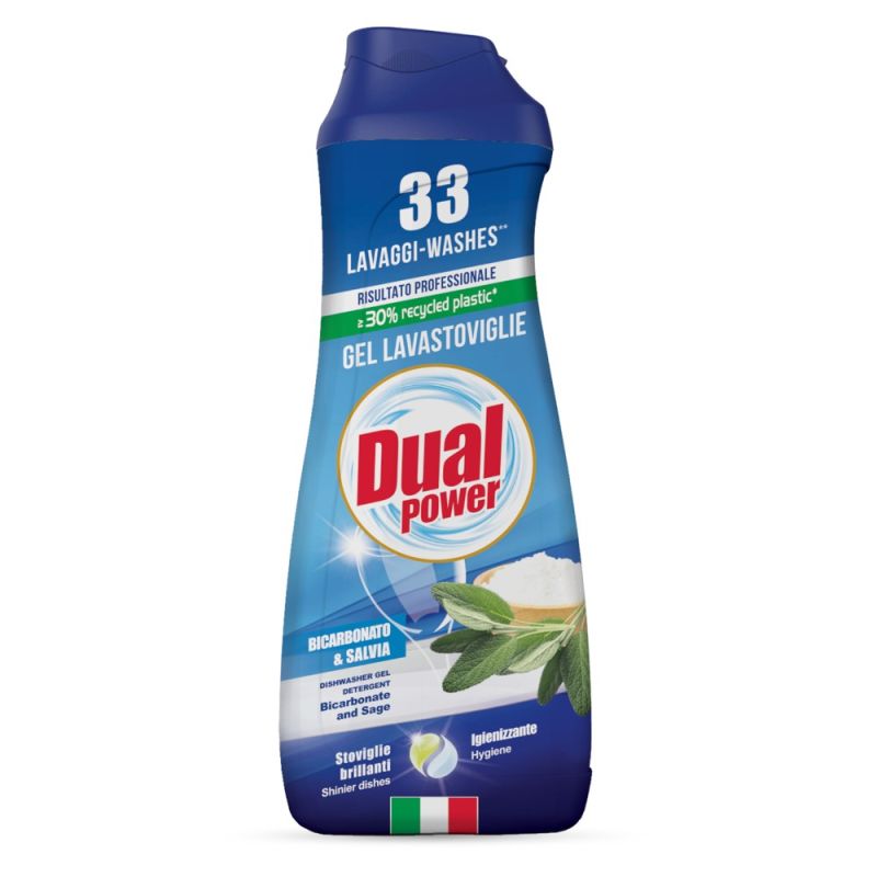 Detergent for dishwashers, Dual, gel, bicarbonate and sage,