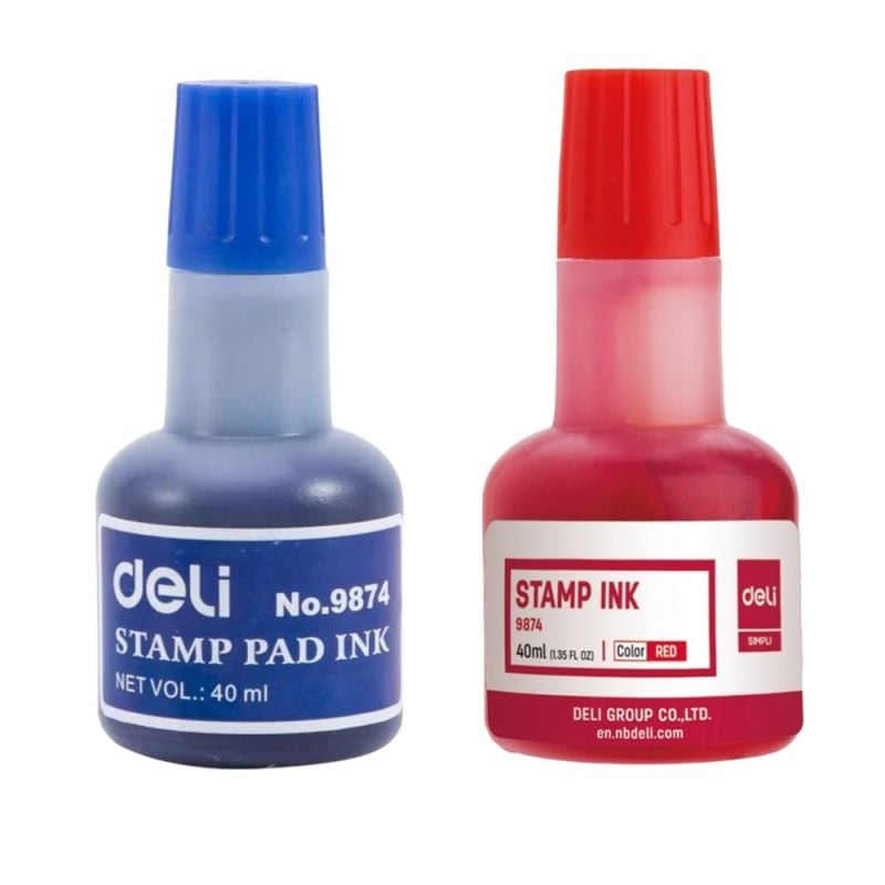 Stamp ink, Deli, blue, 40 ml, 1 piece | Megatek
