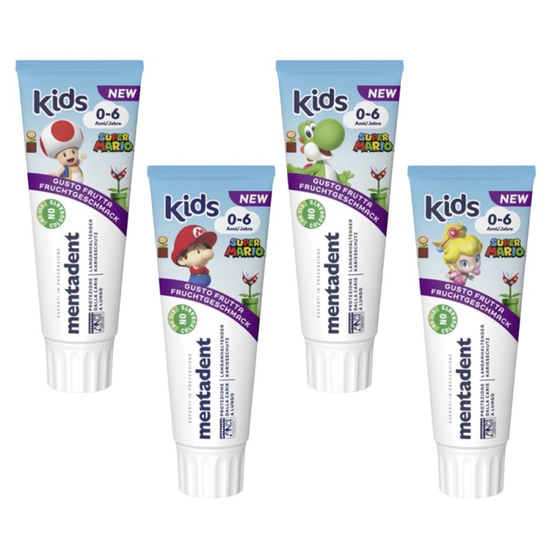 Toothpaste, Mentadent, Super Mario, Kids, 0-6 years, 1 piece