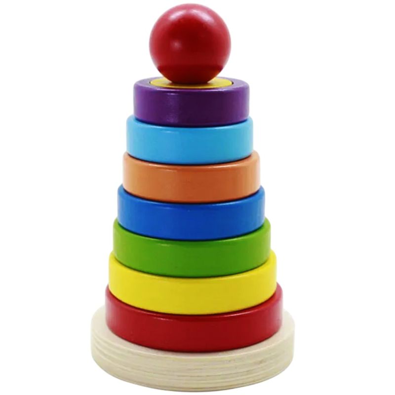 Children's toy, Rainbow tower, wood, 16x9 cm, 1 piece | Mega