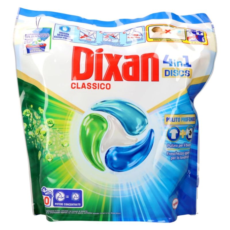 Capsule laundry detergent, Dixan, Classico, 4 in 1, 40 capsu