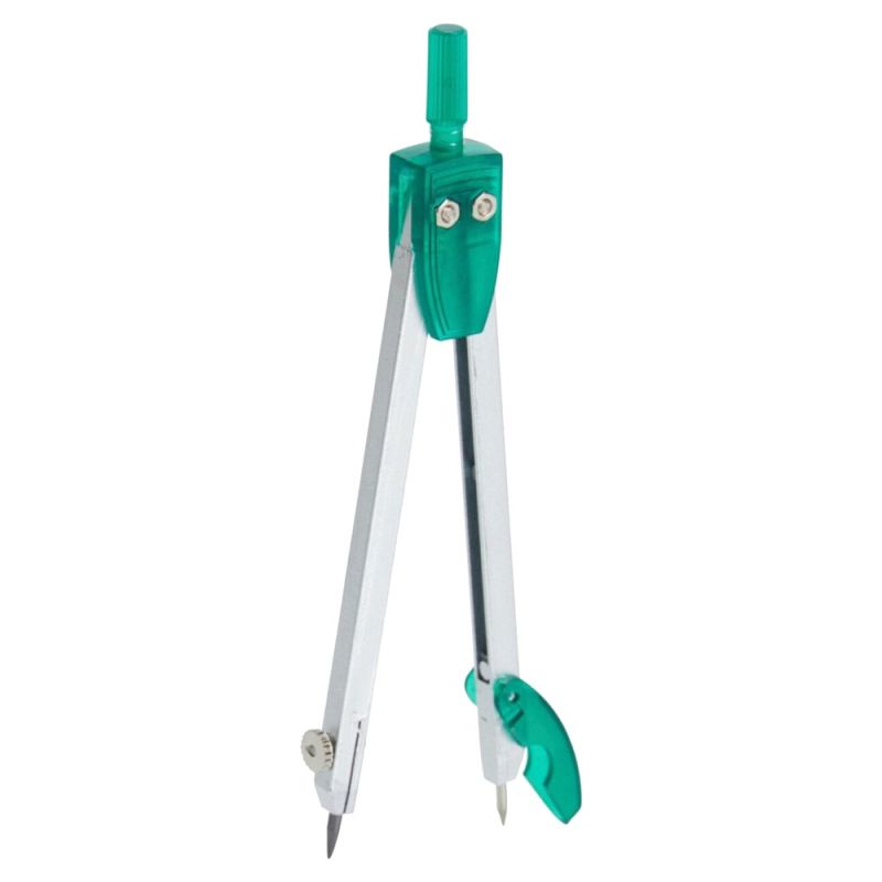 Pencil compass, metal, 17 cm, green, 1 piece | Megatek