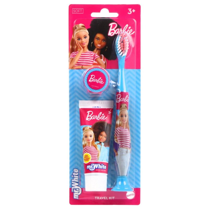 Children's travel set, Mr White, Barbie, toothpaste 25 ml