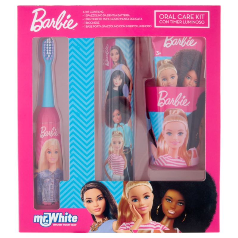 Children's set, Mr White, Barbie, toothpaste + toothbrush wi