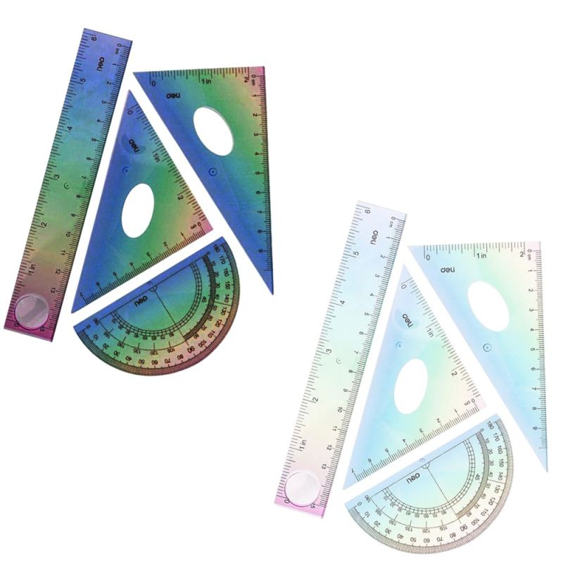 Ruler set, Deli, Gradient, 15 cm, 4 pieces, 1 pack | Megatek