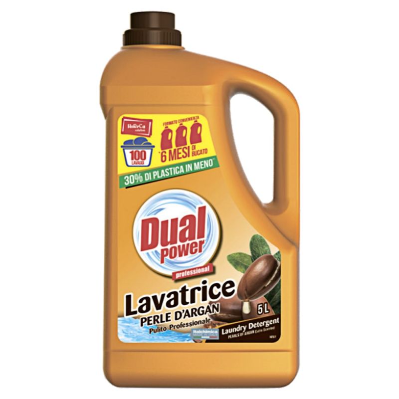Laundry detergent, Dual Power, plastic, 5 lt, gold, 1 piece