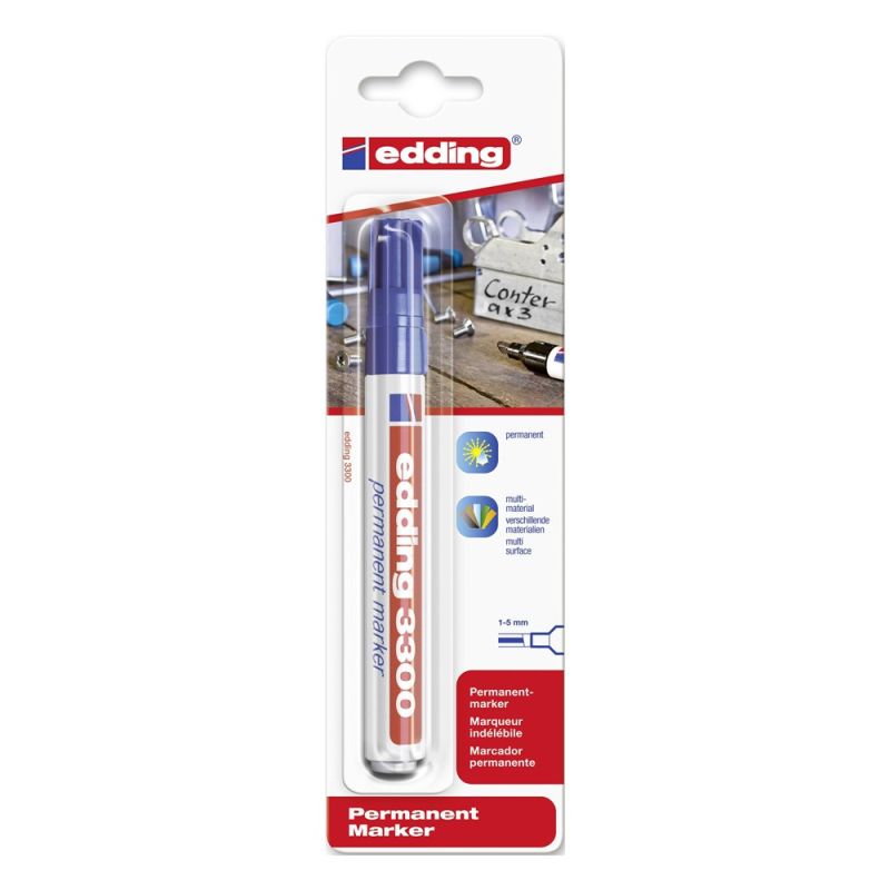 Permanent marker Edding 330, all materials and surfaces, blu