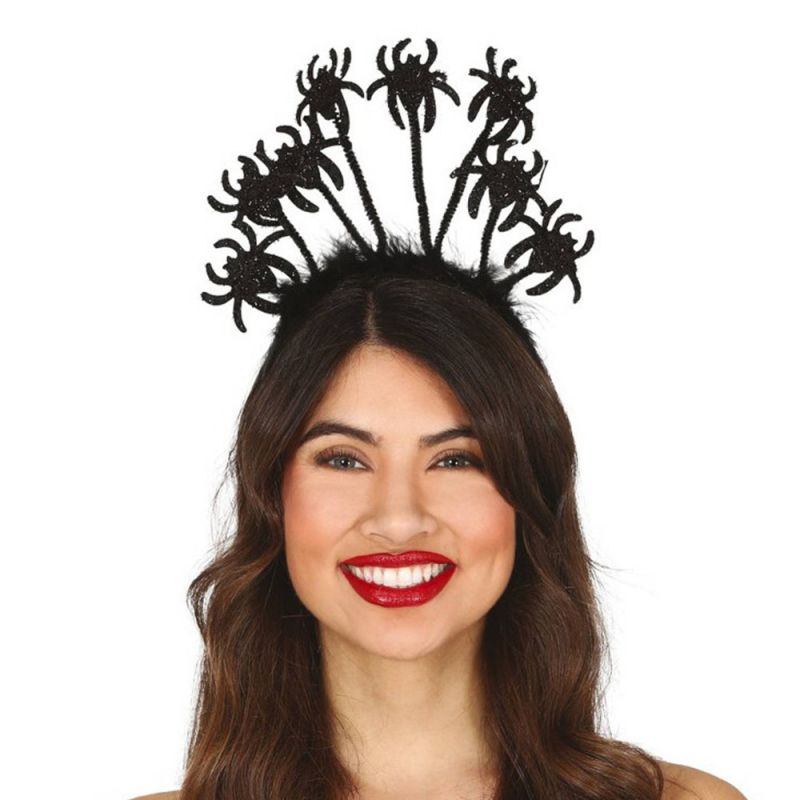 Headbands, Tiara, with spider, black, 1 piece | Megatek