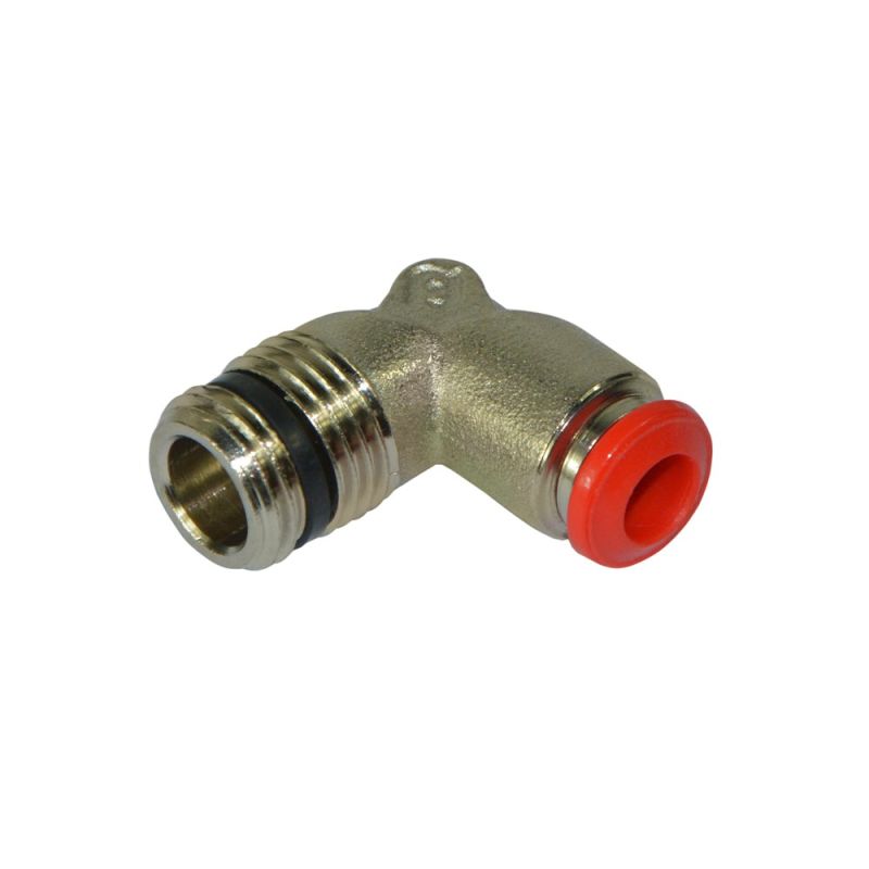 Air tube coupler elbow, metal, M, 6-1/4 | Megatek