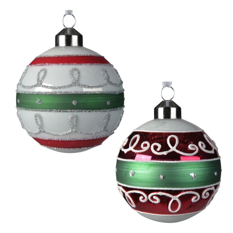 Decorative sphere, glass, different colors, Dia.8 cm | Megat