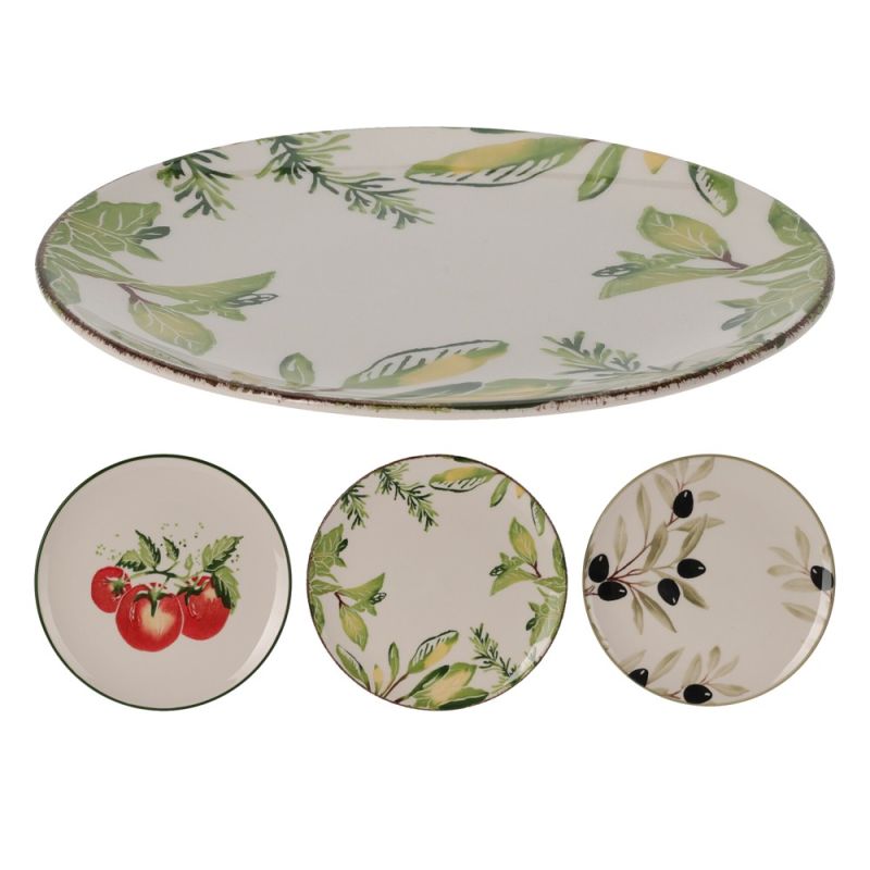 Dessert plate, pottery, different colors, Dia.21 cm | Megate