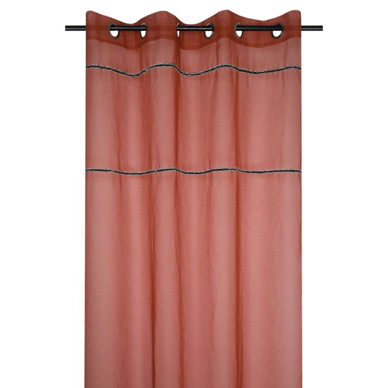 Veil curtain with rings Goma, polyester, terracota140x260 cm