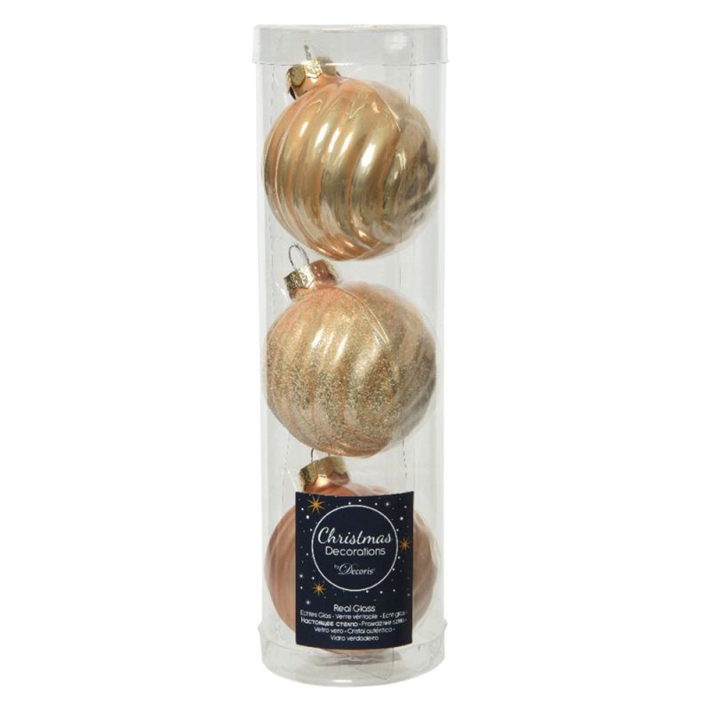Decorative sphere (PK 3), glass, gold, dia. 6 cm | Megatek