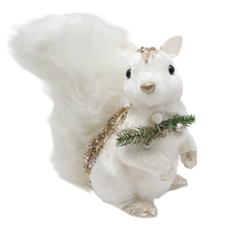 Decorative squirrel, congratulations, White, 24 cm | Megatek