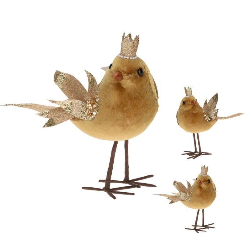 Decorative bird, polystyrene, brown, 22 cm | Megatek