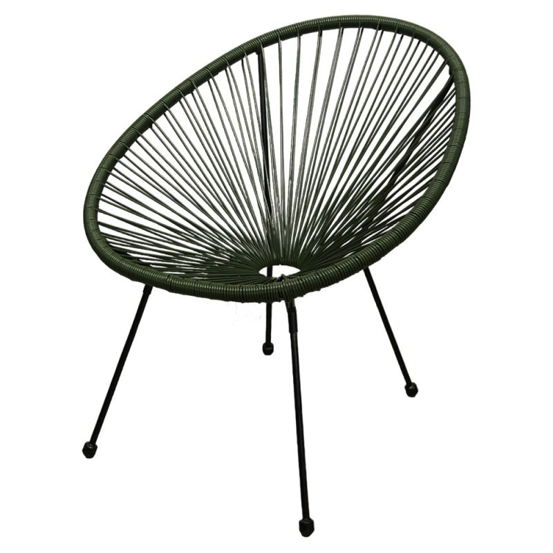 Chair, metal/PE rattan, green, 72x80xH76 cm | Megatek