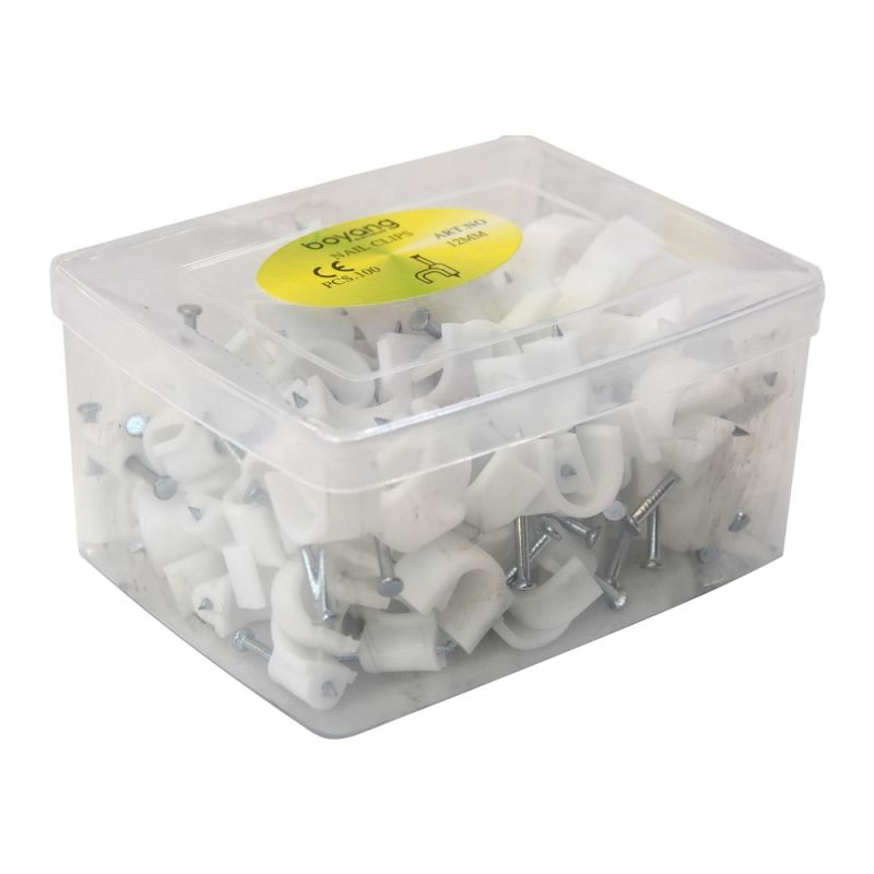 Cable clips, F12 mm, plastic / iron | Megatek