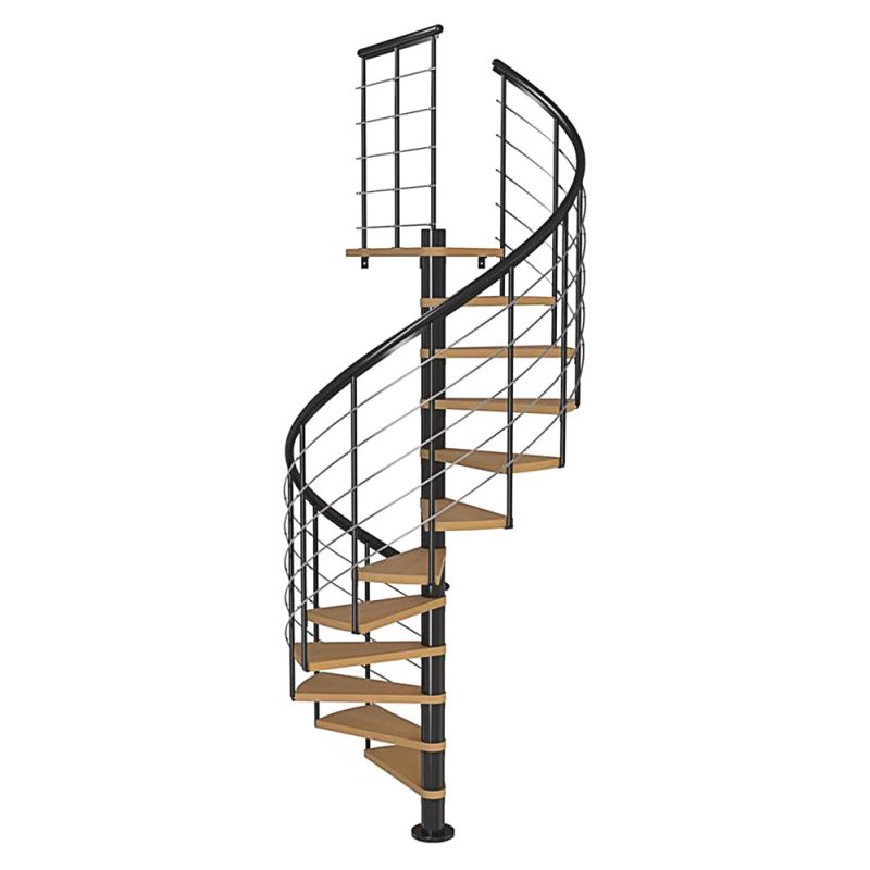 Shkalle Spirale Caligary, me shkelje dru ahu, ø140 cm, H280