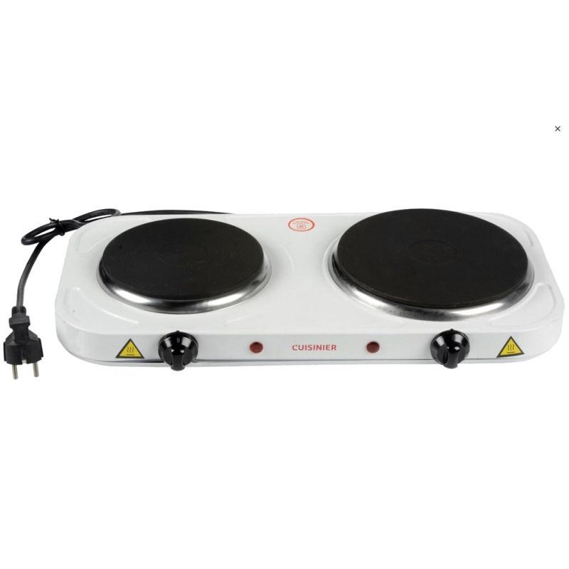 Electric cooking plate, Deluxe, 2 plate, 2x1000 W, 48x23.5x6