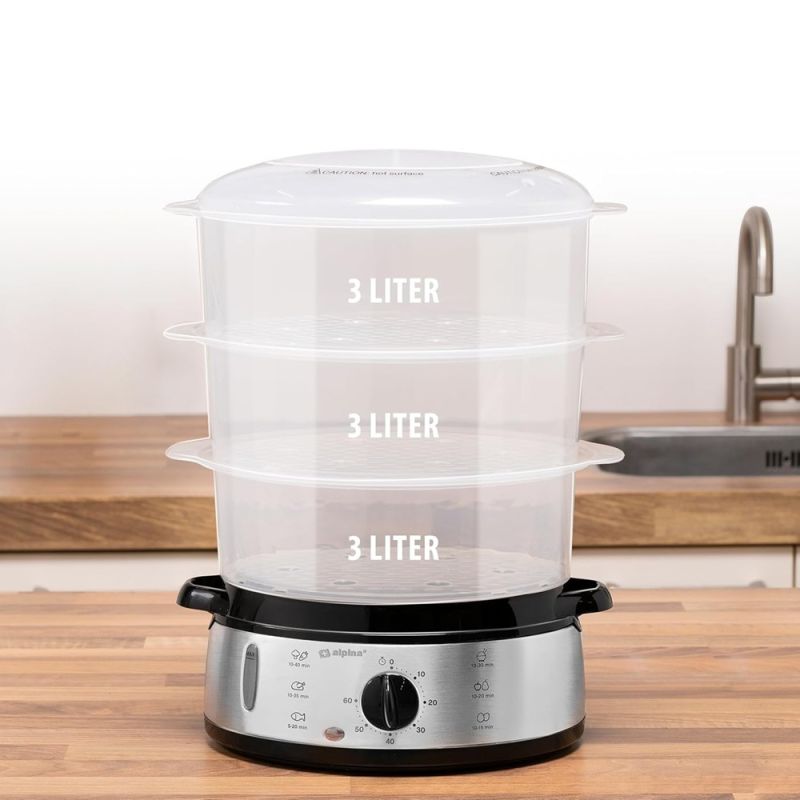 Steam cooker, Alpina, 800 W, 9 Lt, 220-240V, 50/60Hz | Megat