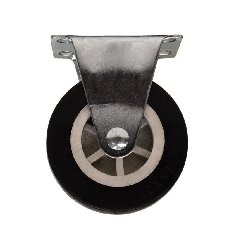 Fixed black wheel without brakes, Ø75mm | Megatek