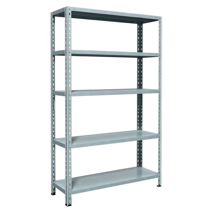 Metal shelf, bolt-on L120xP40xH200 5 levels H40 Load per lev