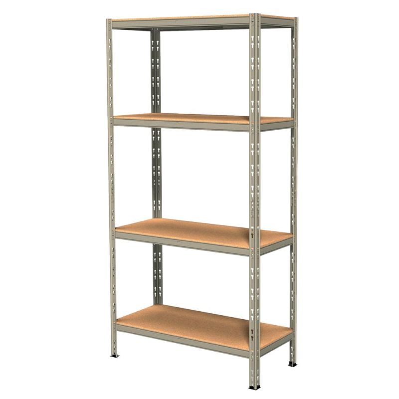 Metal, wood / metal shelf with interlocking assembly - L90xP