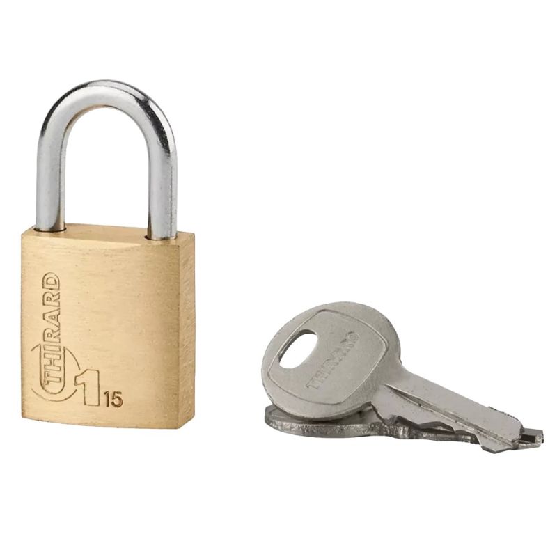 Padlock 15 mm, compact Alloy body, simple lock, 2 keys | Meg