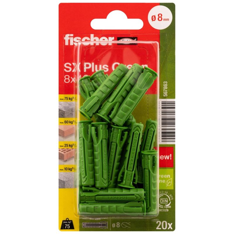 fischer expansion anchor SX Plus Green 8 x 40 | Megatek
