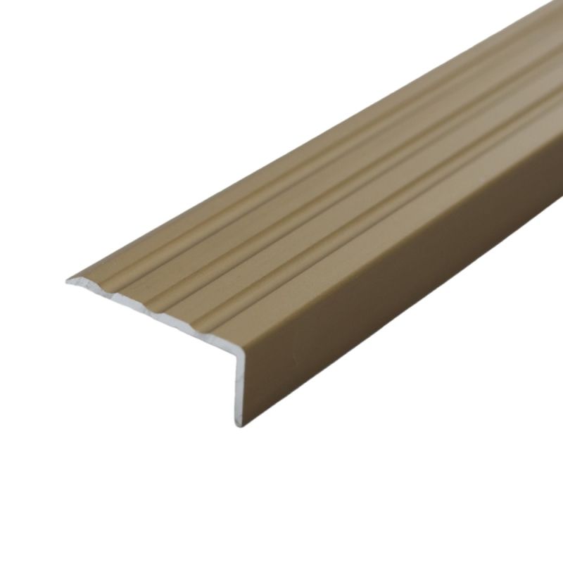 Profile L-shaped with adhesive, Aluminium brass, 25 x 10 mm