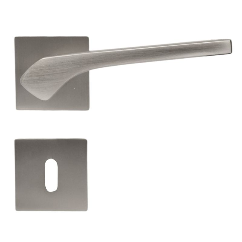 Door handles with square rosettes, for simple locks | Megate