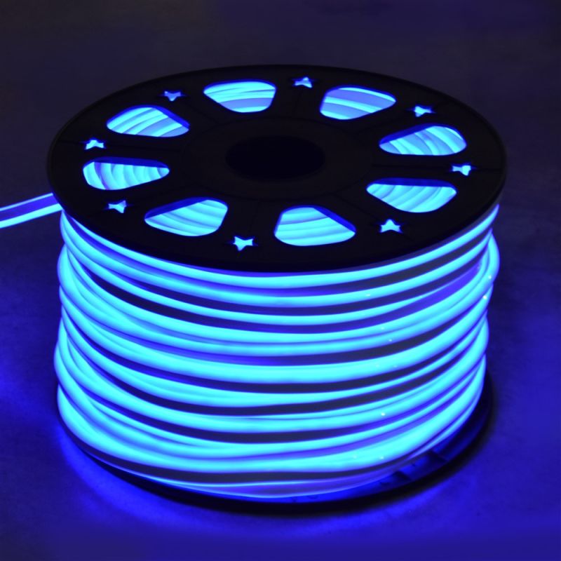 LED NEON rop light, 120L/m, 1m/cut, blue LED, tube size 8x16