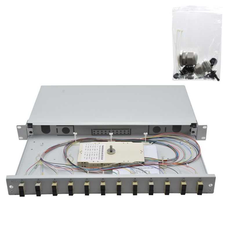FIBER OPTIC SLIDING SPLICE BOX 1U EQ 12XSC DUPLEX | Megatek