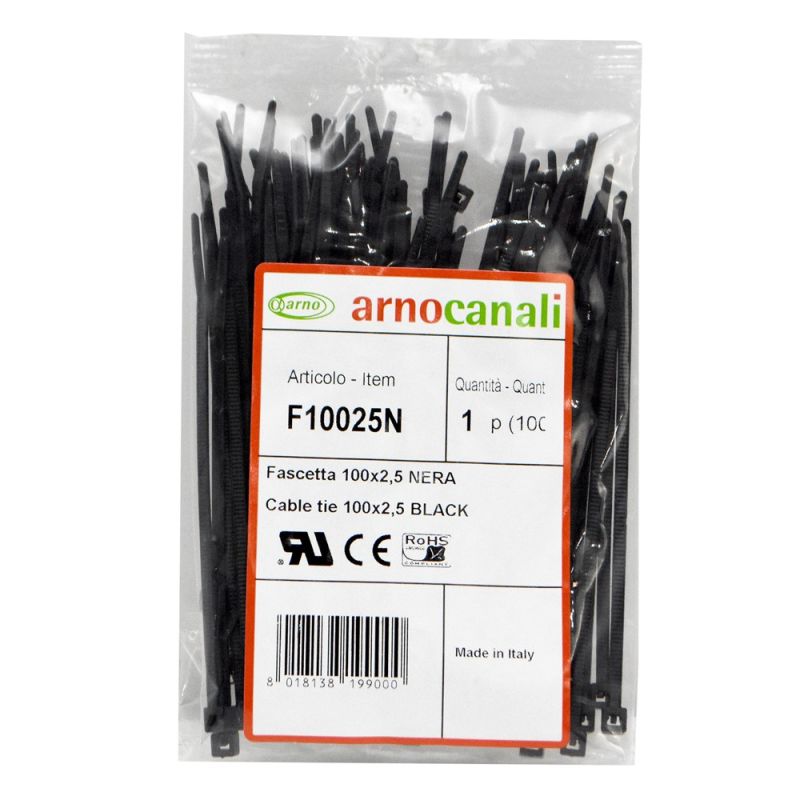 Fasheta plastike, 100mmX2,5mm, 100 cop, e zeze | Megatek
