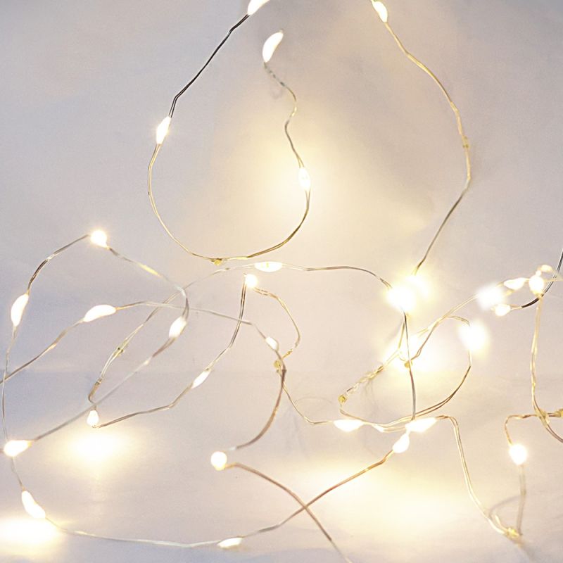 Micro Led usb stringlights, L250 cm, indoor use, silver/warm