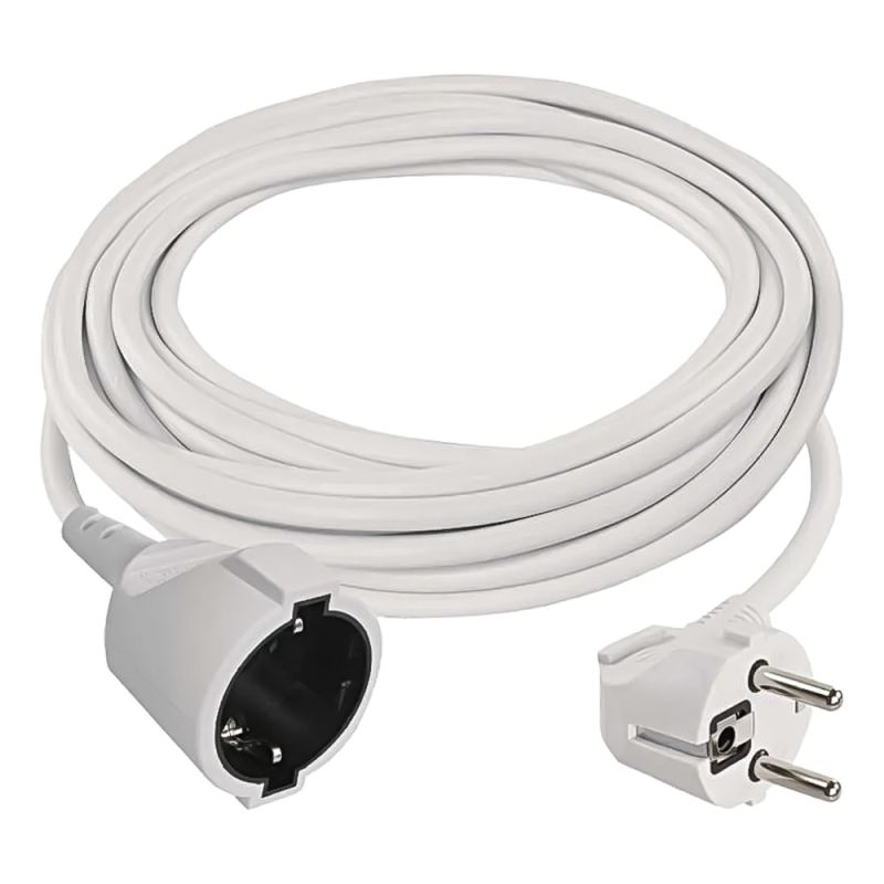 Extension cord, 1M, 7meters, 3x1.5mm, white | Megatek