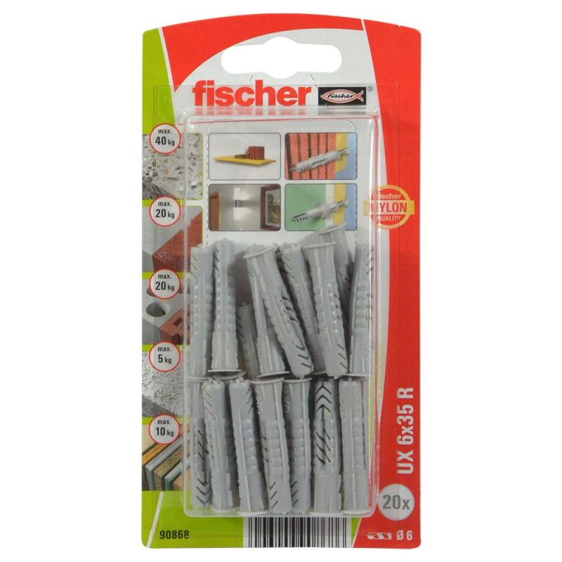 Fischer Universal plug UX 6 x 35 R K with rim | Megatek