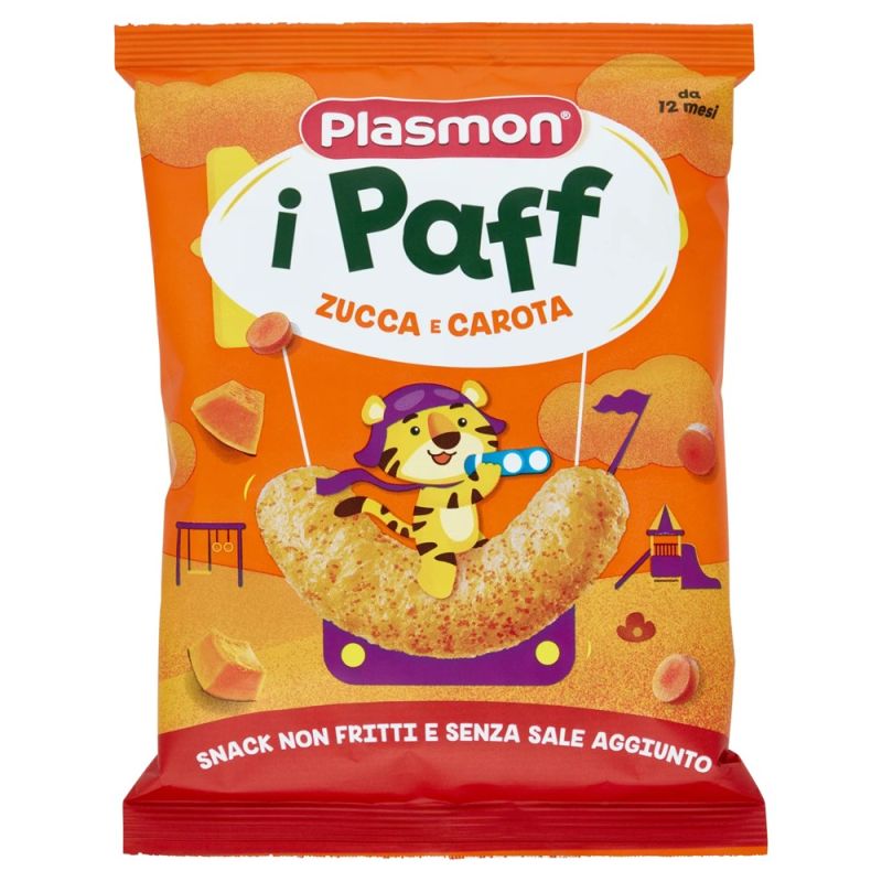 Soft puffs, with carrot and pumpkin, Plasmon, 15 gr | Megate