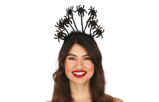 Headbands, Tiara, with spider, black, 1 piece | Megatek